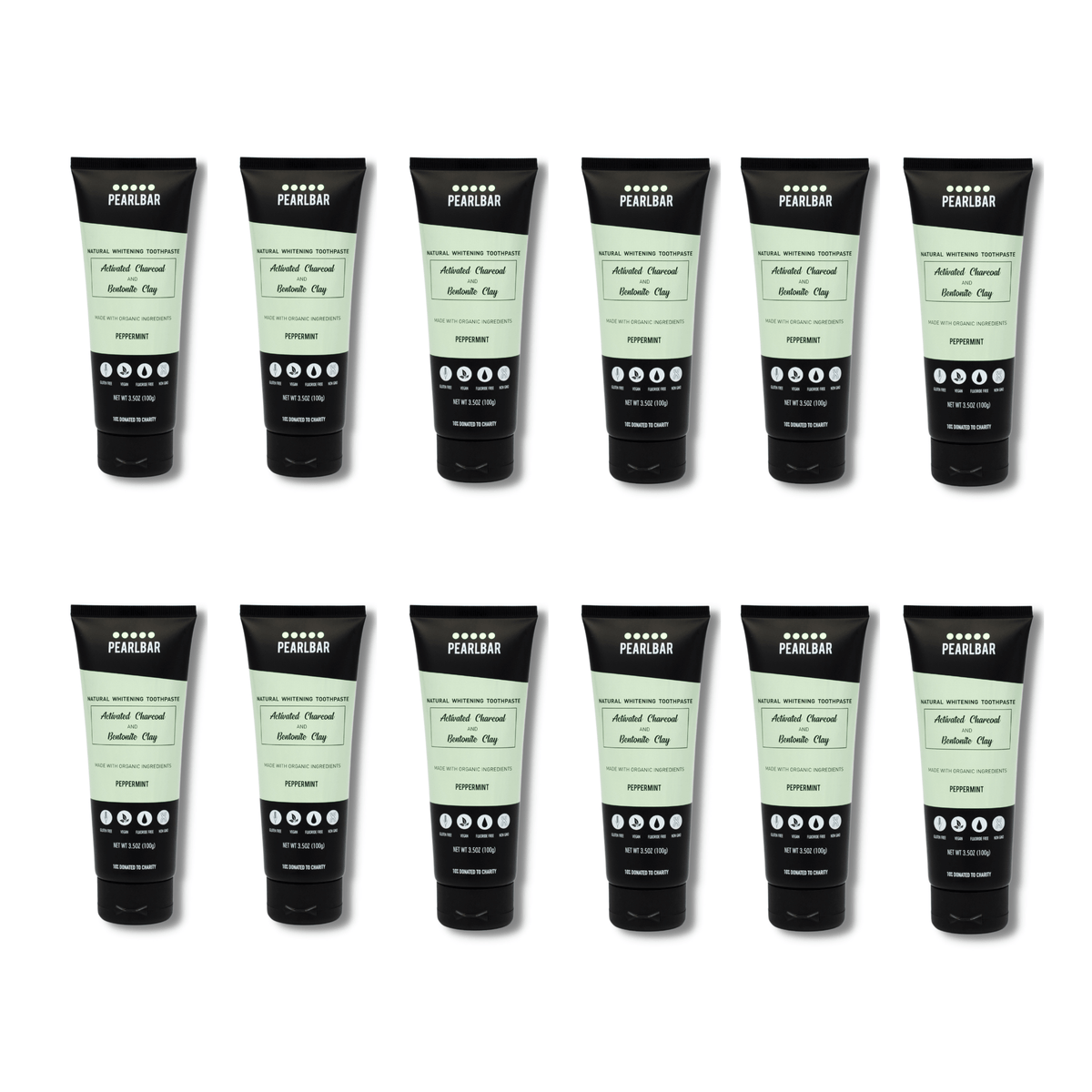 PearlBar Charcoal & Bentonite Clay Natural Whitening Toothpaste - 12 m